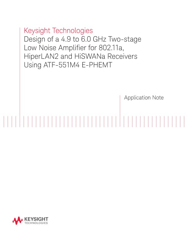Two-Stage Low Noise Amplifier Design PDF Asset Page | Keysight